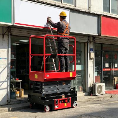 China Upright Mobile 4x4 Scissor Lift Property Janitorial Aerial Work Platform for sale