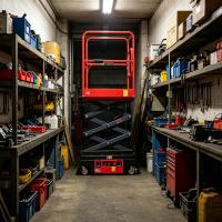 China Upright Mobile 4x4 Scissor Lift Property Janitorial Aerial Work Platform for sale