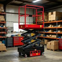 China Upright Mobile 4x4 Scissor Lift Property Janitorial Aerial Work Platform for sale