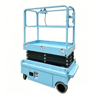 China Indoor Mini Forklift Lifting Scissors Lift Platform Vehicle 30 Ft For Uneven Ground for sale
