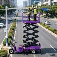 China Pneumatic Rough Terrain Industrial Scissor Lift Outdoor Self Propelled 500KG 26