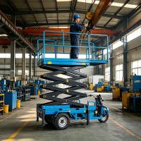 China Pneumatic Rough Terrain Industrial Scissor Lift Outdoor Self Propelled 500KG 26