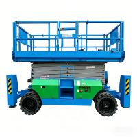 China Electric Rough Terrain Off Road Scissor Lift 30 Ft Emergency Infrastructure Rebuilding for sale