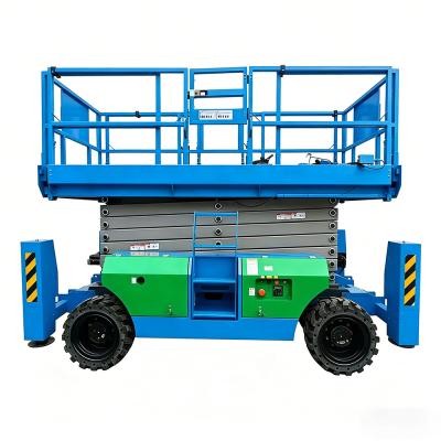 China Electric Rough Terrain Off Road Scissor Lift 30 Ft Emergency Infrastructure Rebuilding for sale