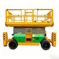 China 4WD Offroad Scissor Electric Platform Lift Single Person UKCA Certificated for sale