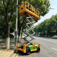 China 4WD Offroad Scissor Electric Platform Lift Single Person UKCA Certificated for sale