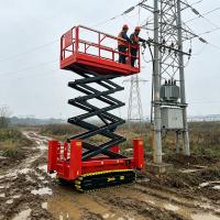 China CE Certified Hydraulic Scissors Lift Platform 50 Ft Auto Leveling 320Kg for sale