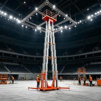 China Commercial Aerial Electric Vertical Material Lift For Aviation Paint Hangar 200kg for sale