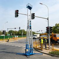 China 6 Mast Aerial Platform Boom One Man Vertical Lift 26 Ft For Airport Atrium for sale
