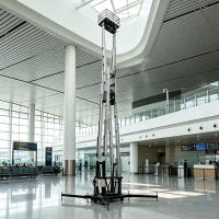 China 6 Mast Aerial Platform Boom One Man Vertical Lift 26 Ft For Airport Atrium for sale