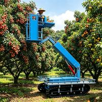 China Wetland Conservation Towable Construction Boom Lift 50 Ft 48V Single Person for sale