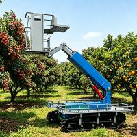 China Wetland Conservation Towable Construction Boom Lift 50 Ft 48V Single Person for sale