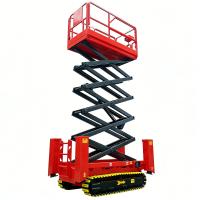 China Self Leveling Mobile Compact Rough Terrain Scissor Lift 320kg For Uneven Ground for sale
