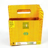 China Portable Corrugated Paper Packaging 6 Bottle Beer Box With Custom Printing And Handle for sale