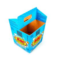 China Portable Corrugated Paper Packaging 6 Bottle Beer Box With Custom Printing And Handle for sale