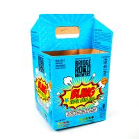 China Portable Corrugated Paper Packaging 6 Bottle Beer Box With Custom Printing And Handle for sale