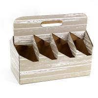 China Portable Corrugated Packaging 6 Bottle Beer Display Box With Handle Custom Size for sale