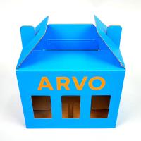 China 3 Bottle Packaging Beer Shipping Boxes Custom Size Blue Wine Glass Box With Handle for sale