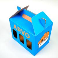 China 3 Bottle Packaging Beer Shipping Boxes Custom Size Blue Wine Glass Box With Handle for sale