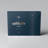 China Gold Foil Printing Handling Custom Made Recyclable Chocolate Box For Christmas for sale