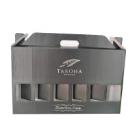 China Corrugated Board 6 Pack Bottle Beer Carrier Custom Size Wine Boxes for sale