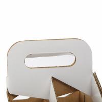 China Custom Order Accepted White Six Wine Beer Pack Carrier With Varnishing And Handle for sale