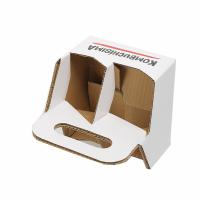 China Custom Order Accepted White Six Wine Beer Pack Carrier With Varnishing And Handle for sale