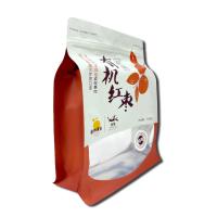 China Organic Food Packaging Customized Flat Bottom Zipper Bag With Clear Window for sale