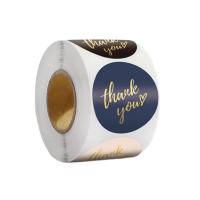 China Wholesale Custom Waterproof Thank You Seal Stickers Rolls Round 2 Inch Durable Paper for Envelopes Baking Gift Decorations for sale