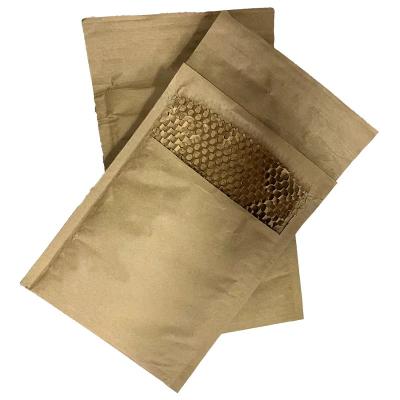 China Custom Honeycomb Kraft Paper Mailer Bags Biodegradable Padded Mailer 200gsm for Document Shipping for sale