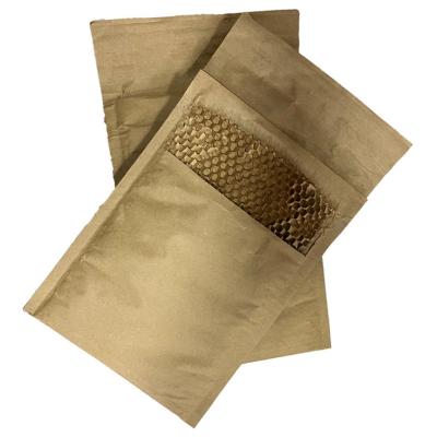 China Eco Friendly Biodegradable Compostable Kraft Paper Padded Bubble Mailer Bag Custom Logo 10000pcs MOQ for sale