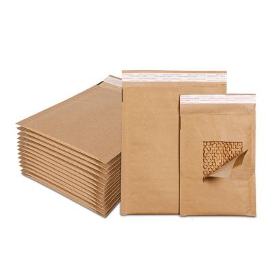 China Custom 100% Compostable Honeycomb Padded Kraft Paper Express Envelope Biodegradable Shockproof Mailers Shipping Bags for sale