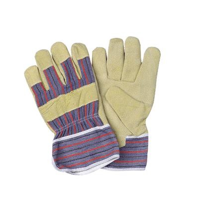 China 88 PBSA Water Resistant Durable Pig Split Leather Safety Gloves for Construction for sale