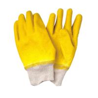 China Protect Your Hands in Style with LX4001 CE Yellow Latex Fully Coated Knit Wrist Gloves for sale
