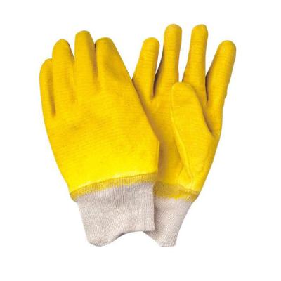 China Protect Your Hands in Style with LX4001 CE Yellow Latex Fully Coated Knit Wrist Gloves for sale