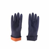 China 30cm Chemical Resistant Black Industrial Latex Gloves LX01100 with Smooth Surface for sale