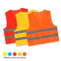 China CE EN471 Certified High Visibility Orange Reflective Safety Vests for S-5XL Sizes for sale