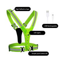 China High Visibility Reflective LED Running Riding LED Warning Vest for Road Safety Green for sale