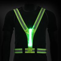 China High Visibility Reflective LED Running Riding LED Warning Vest for Road Safety Green for sale