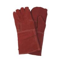 China Full Lining High Temperature Resistance Red Cow Split Leather Working Welding Gloves for sale