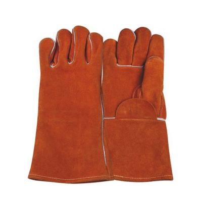 China LC2010A High Temperature Resistant Red Cow Split Leather Working Welding Gloves Durable for sale