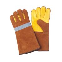 China Grade AB Cow Split Leather Working Welding Gloves with High Temperature Resistance for sale