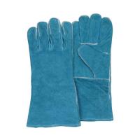 China Anti-cut Function Heat Resistant Cow Split Leather Welding Safety Gloves 27cm or 35cm for sale