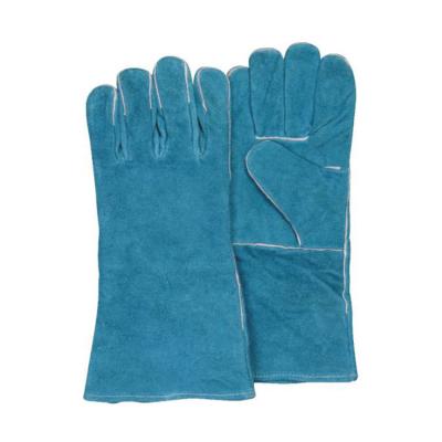 China Anti-cut Function Heat Resistant Cow Split Leather Welding Safety Gloves 27cm or 35cm for sale