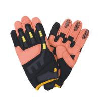China All Purpose Function M103 Red Synthetic Palm Stripe Light Duty Mechanic Gloves for sale
