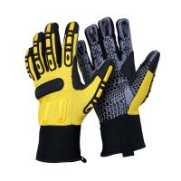 China All Purpose Function M103 Red Synthetic Palm Stripe Light Duty Mechanic Gloves for sale