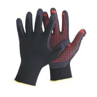 China 15guage Nylon Spandex Shell Nitrile Gloves Coated with Microfine Foam and Nitrile Dots for sale