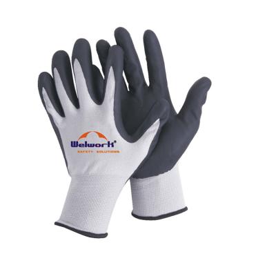 China S-XXL Sizes 13G Black Nitrile Foam Coated Safety Working Gloves Durable and Seamless for sale