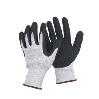 China OEM Logo L-D132 13G HPPE Knitted Latex Coated Cut Resistant Work Gloves for Industrial for sale