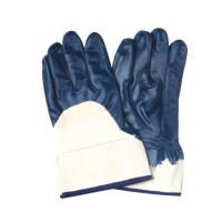 China N51002-J/N51002-I Heavy Duty Canvas Cuff Blue Nitrile Coated Working Glove for Industrial for sale